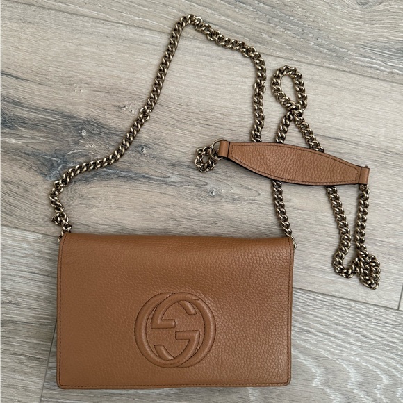 Gucci | Bags | Gucci Tan Leather Crossbody Bag | Poshmark